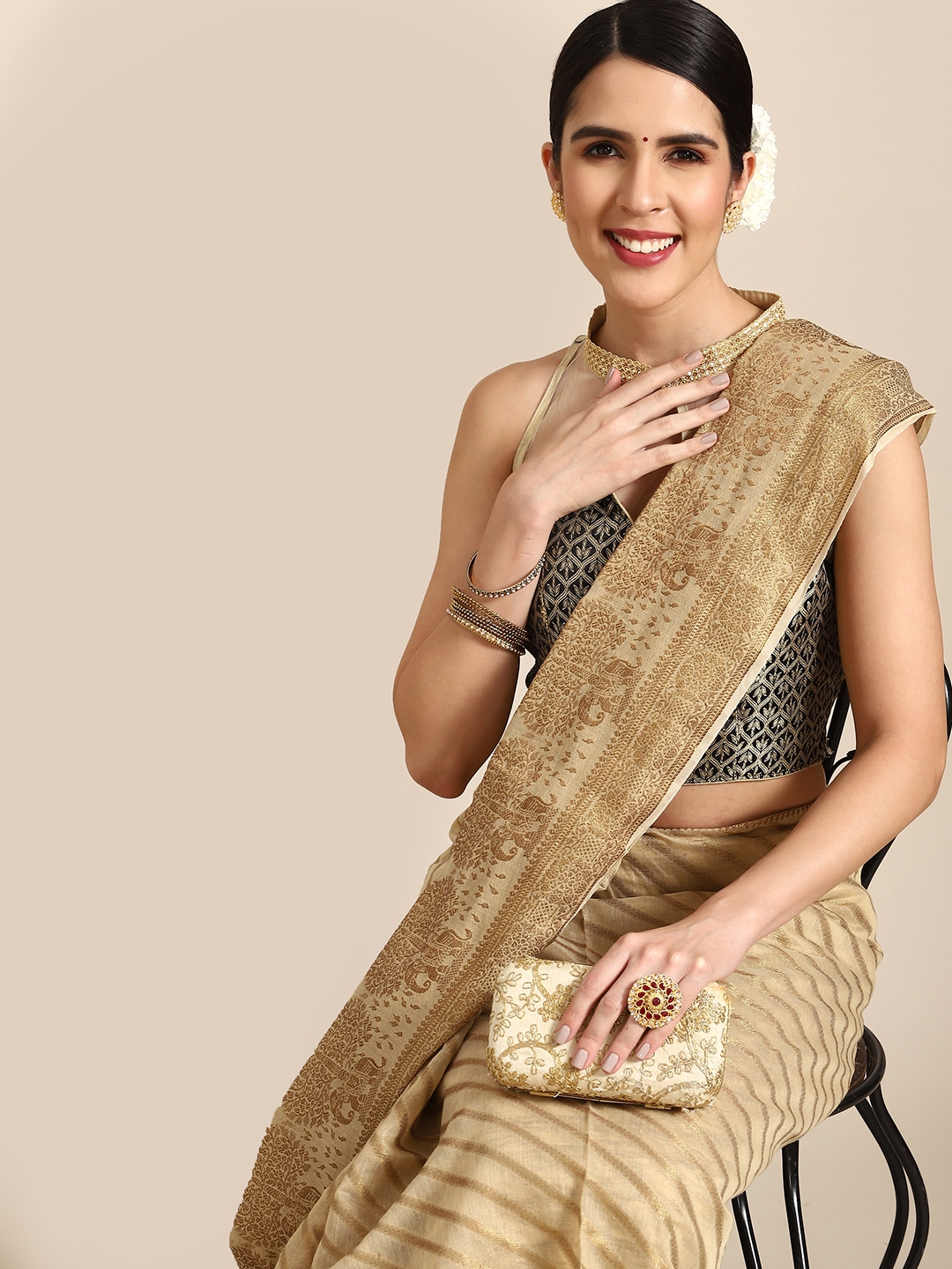 Buy Chhabra 555 Beige Woven Design Zari Silk Blend Banarasi Saree ... Buy Chhabra 555 Beige Woven Design Zari Silk Blend Banarasi Saree ...