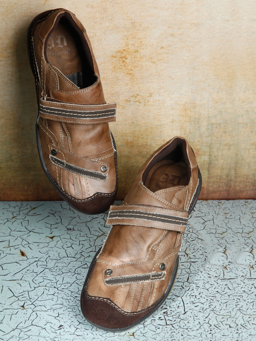 Buy Id Men Brown Leather Slip On Sneakers Casual Shoes For Men 20935372 Myntra