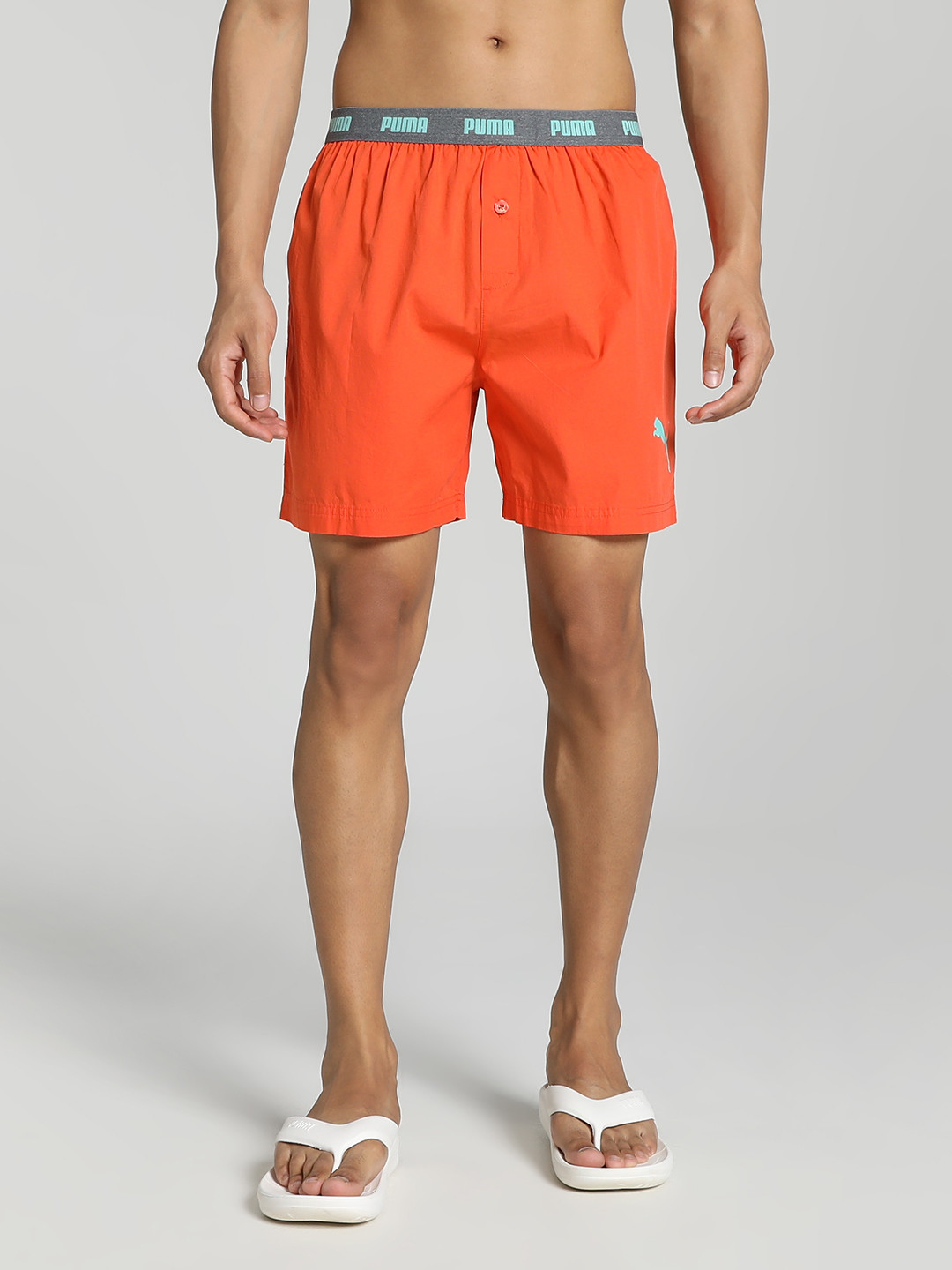 Buy Puma Men Orange Brand Logo Printed Pure Cotton Boxers 93247401 ...