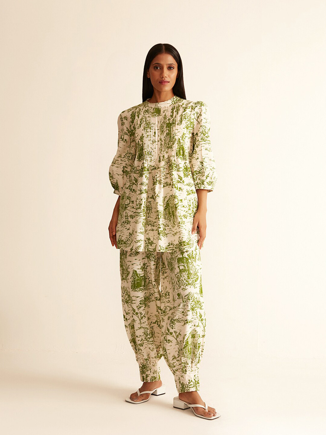 Buy Ancestry Beige Print Linen Top - Tops for Women 20936318 | Myntra