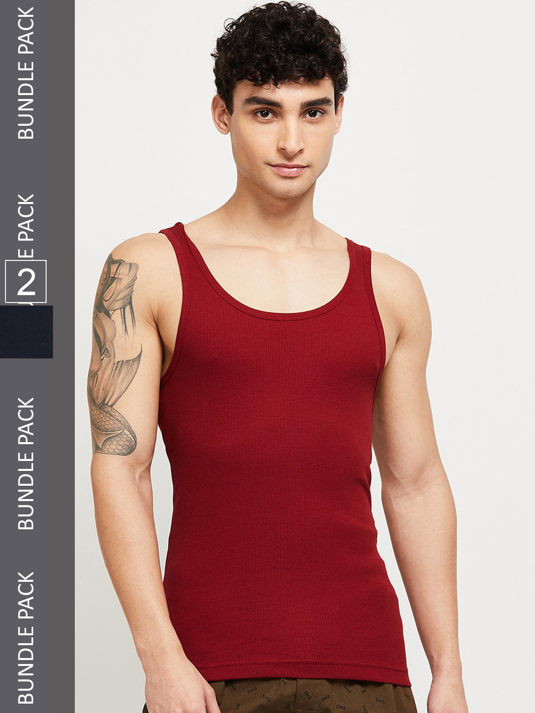 Buy Max Men Pack Of 2 Cotton Innerwear Basic Vests - Innerwear Vests ...
