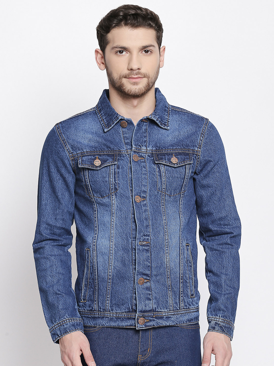 Buy High Star Men Blue Washed Denim Jacket - Jackets for Men 20936780 ...