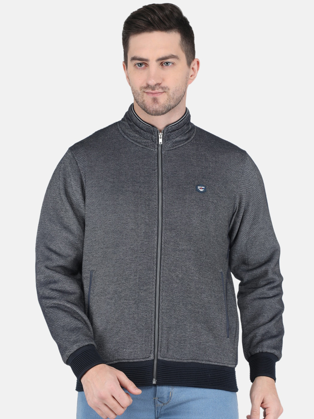 Buy Monte Carlo Men Blue Cotton Bomber Jacket - Jackets for Men ...