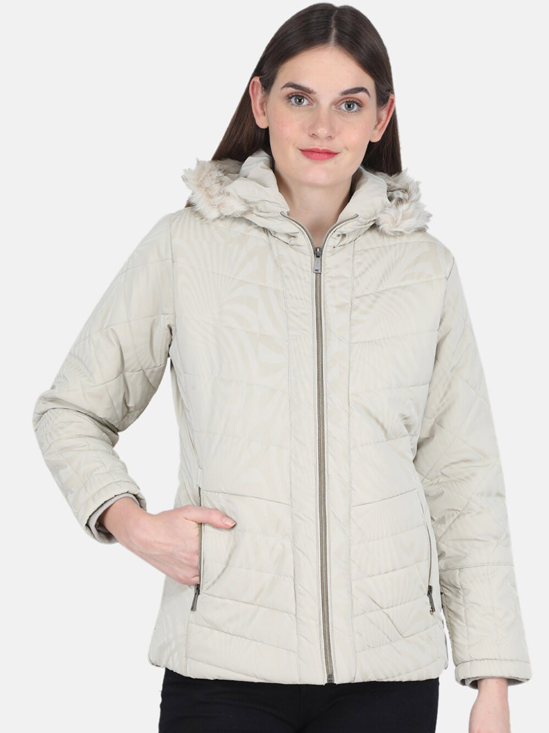 Buy Monte Carlo Women Beige Solid Puffer Jacket - Jackets for Women 20941272 | Myntra