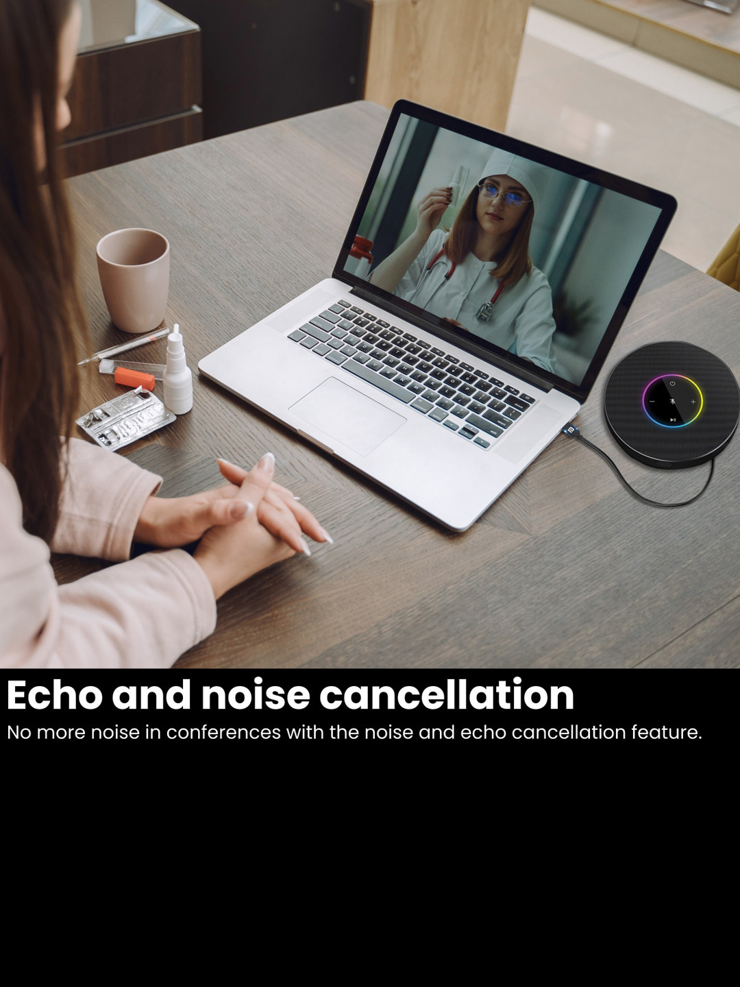 Buy Portronics Talk Two Conference Black Echo Cancellation & Noise ...