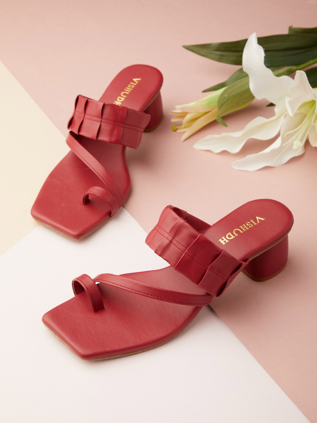 Buy Vishudh Maroon Block Heels - Heels for Women 20951064 | Myntra