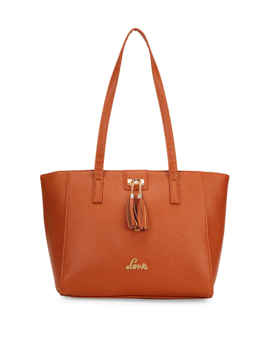 Buy Lavie Tan Structured Shoulder Bag With Tasselled - Handbags for ...