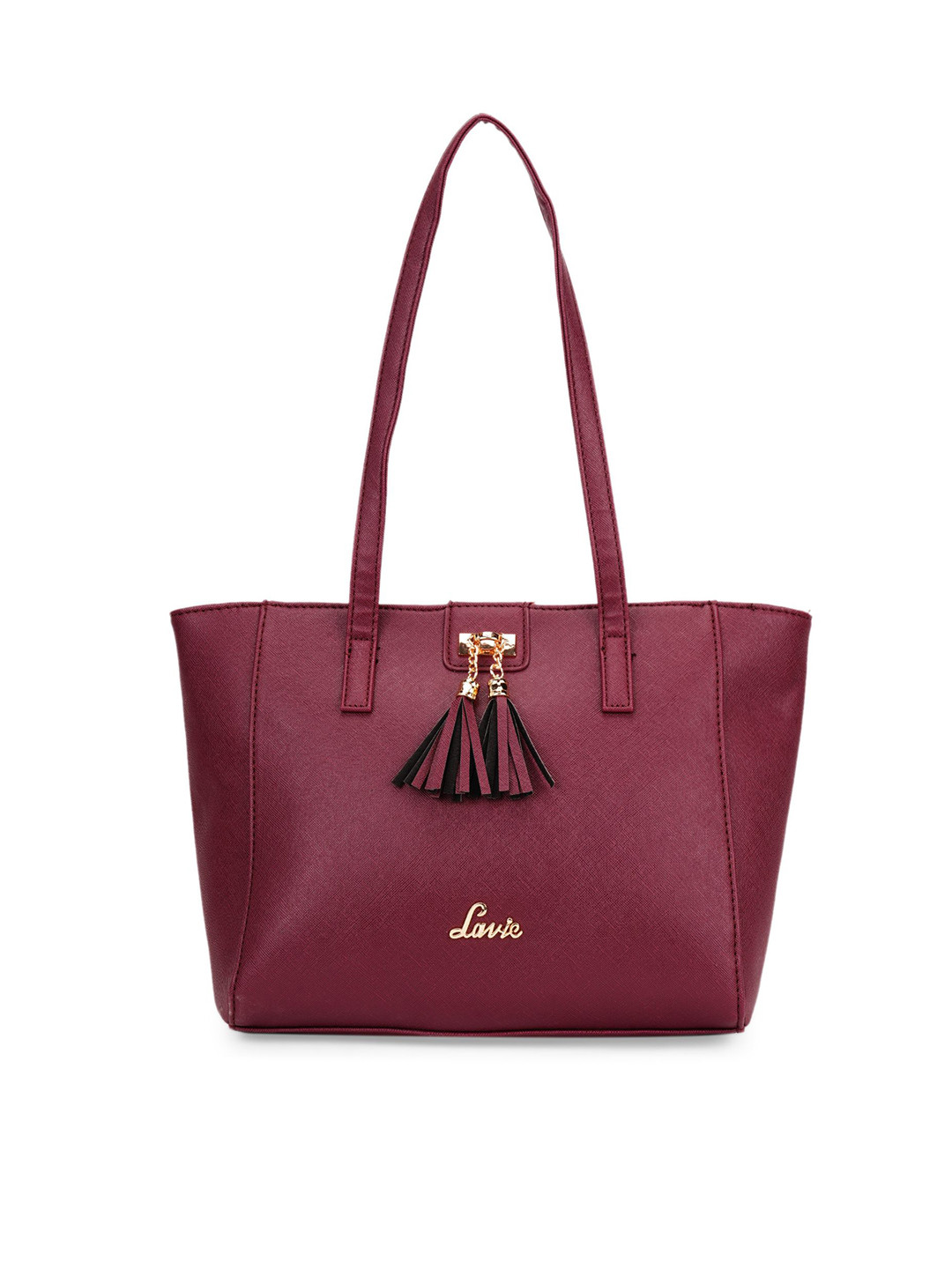 Buy Lavie Red Structured Shoulder Bag With Tasselled - Handbags for ...