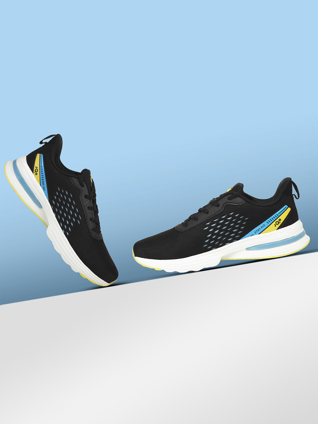 Buy JQR Men AEROPLANE Black Mesh Running Shoes - Sports Shoes for Men ...