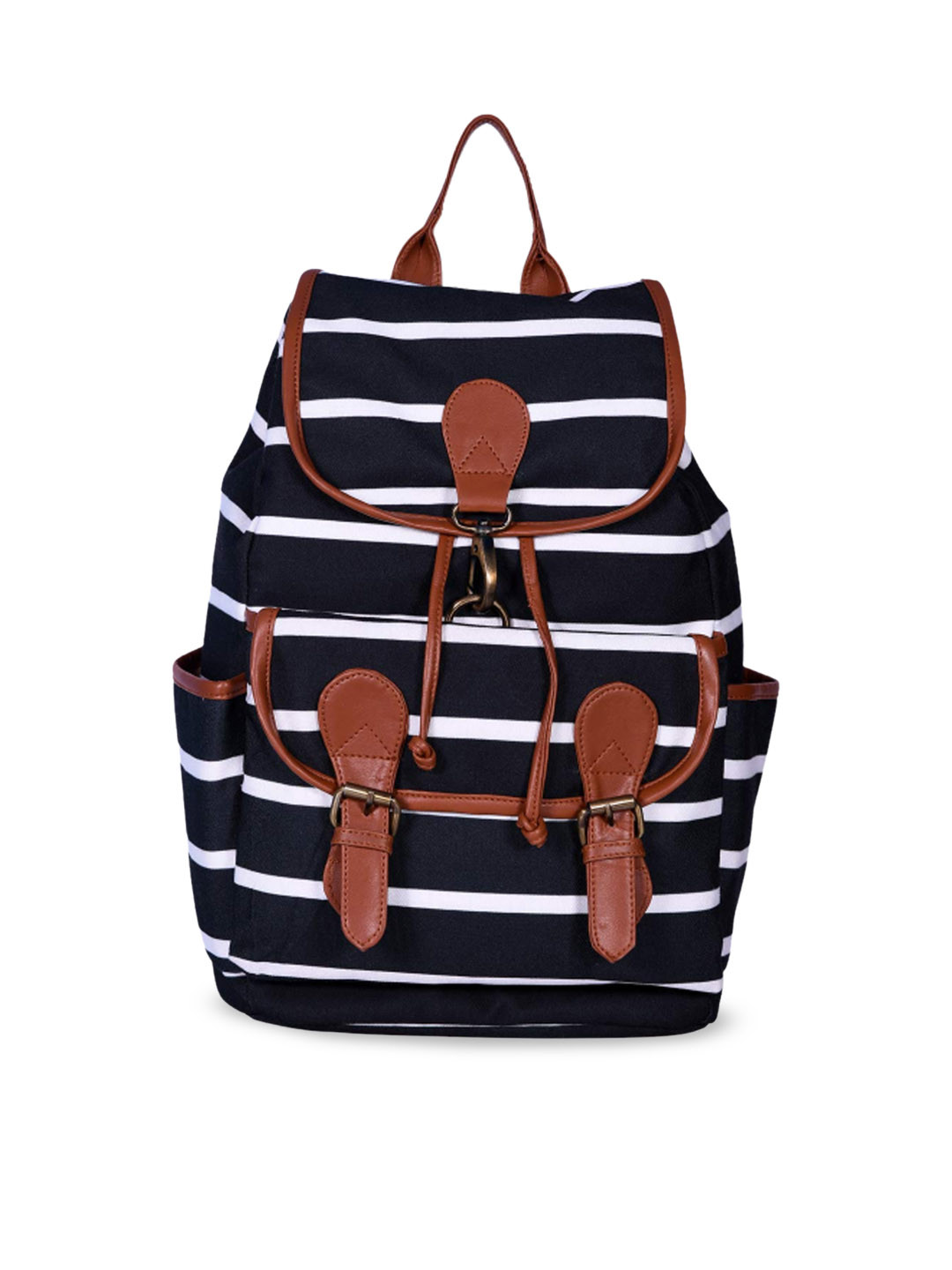Buy Lychee Bags Women Black Striped Backpack - Backpacks for Women ...