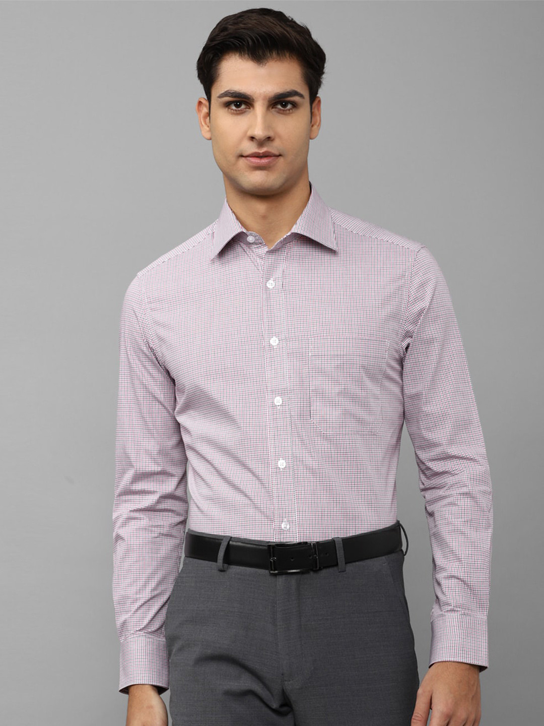 Buy Louis Philippe Men Cotton Slim Fit Micro Checks Checked Formal ...