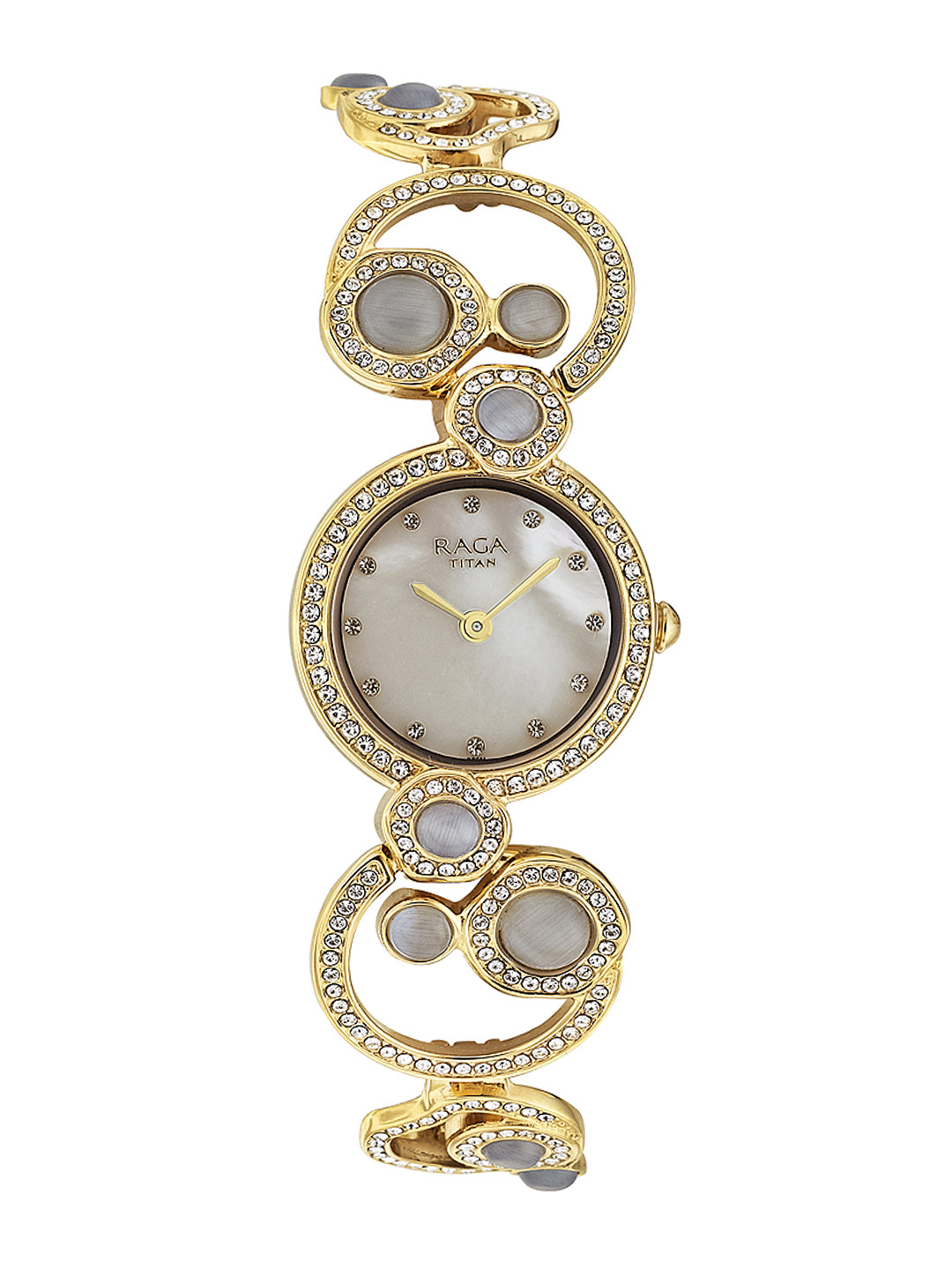 Buy Titan Raga Moonlight Women Mother Of Pearl Embellished Watch ...