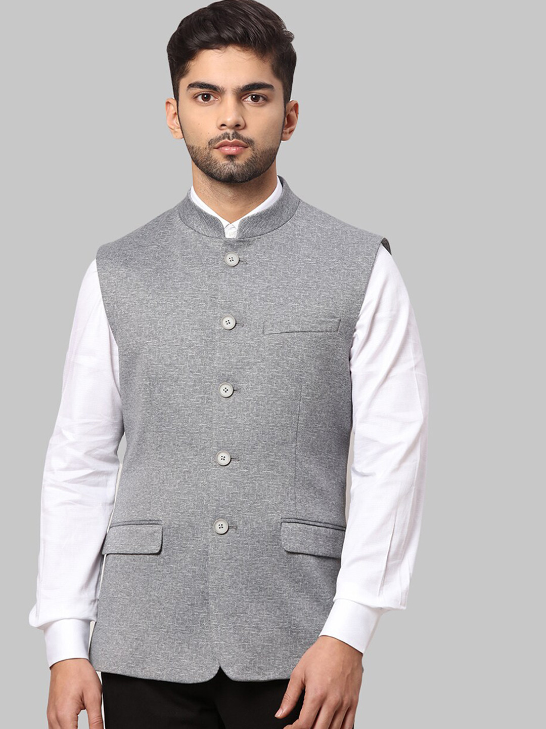 Buy Park Avenue Men Grey Nehru Jacket - Nehru Jackets for Men 20971452 ...