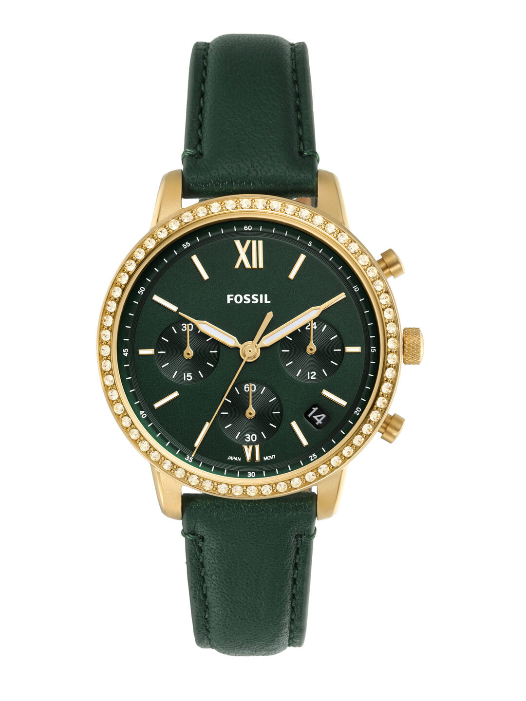 Buy Fossil Women Green Embellished Analogue Watch ES5239 - Watches for ...