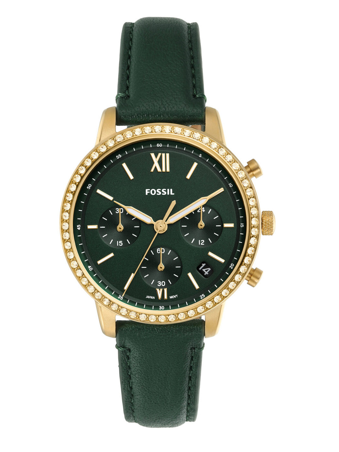 Buy Fossil Women Green Embellished Analogue Watch ES5239 - Watches for ...