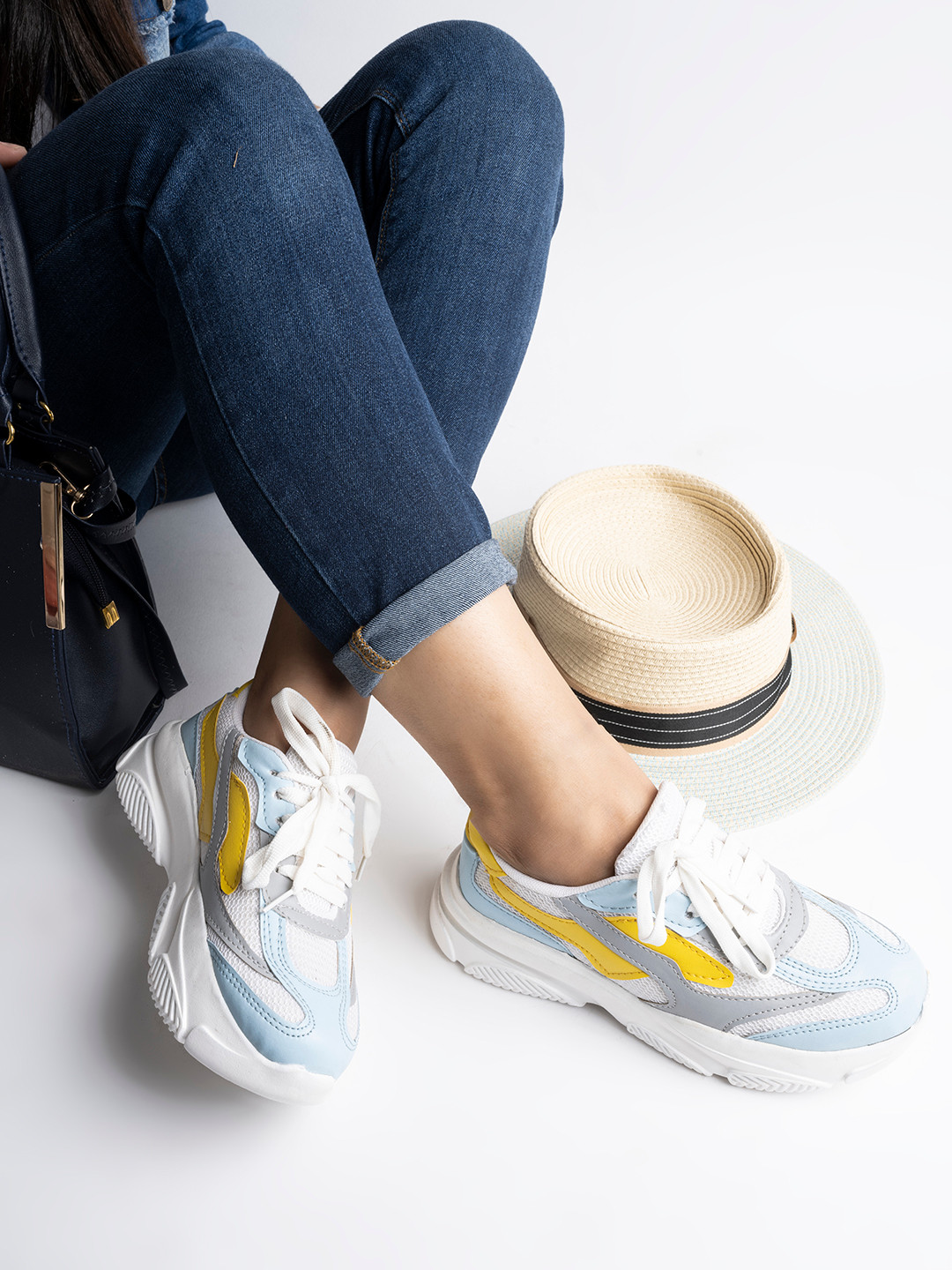 Buy Shoetopia Women Blue Colourblocked Sneakers - Casual Shoes for ...