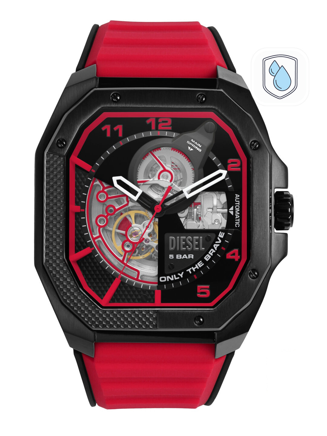 Buy DIESEL Men Black Skeleton Automatic Flayed Analogue Watch DZ7469 ...