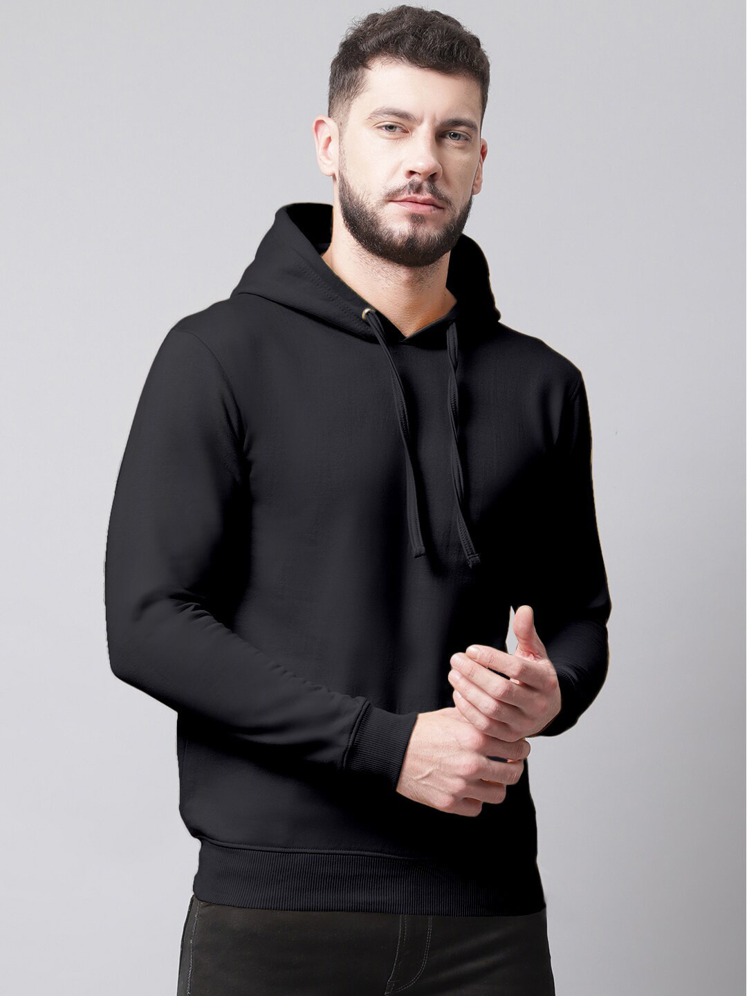 Buy Friskers Men Black Hooded Sweatshirt - Sweatshirts for Men 20973066 ...