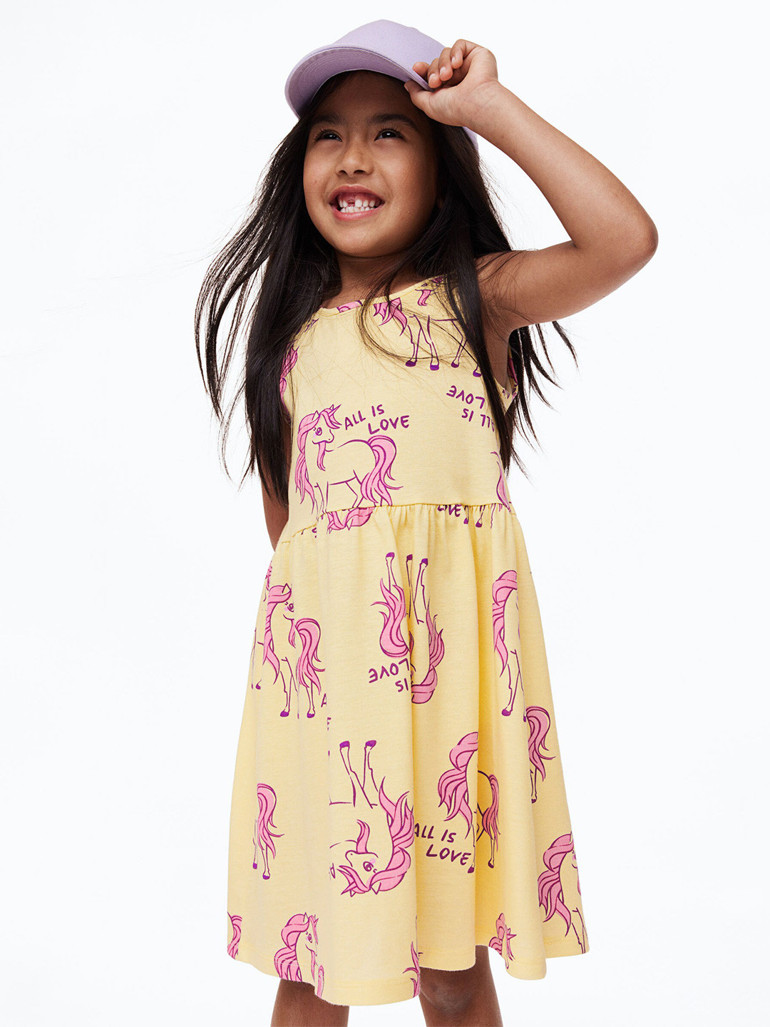 Buy H&M Girls Yellow Patterned Jersey Dress - Dresses for Girls ...