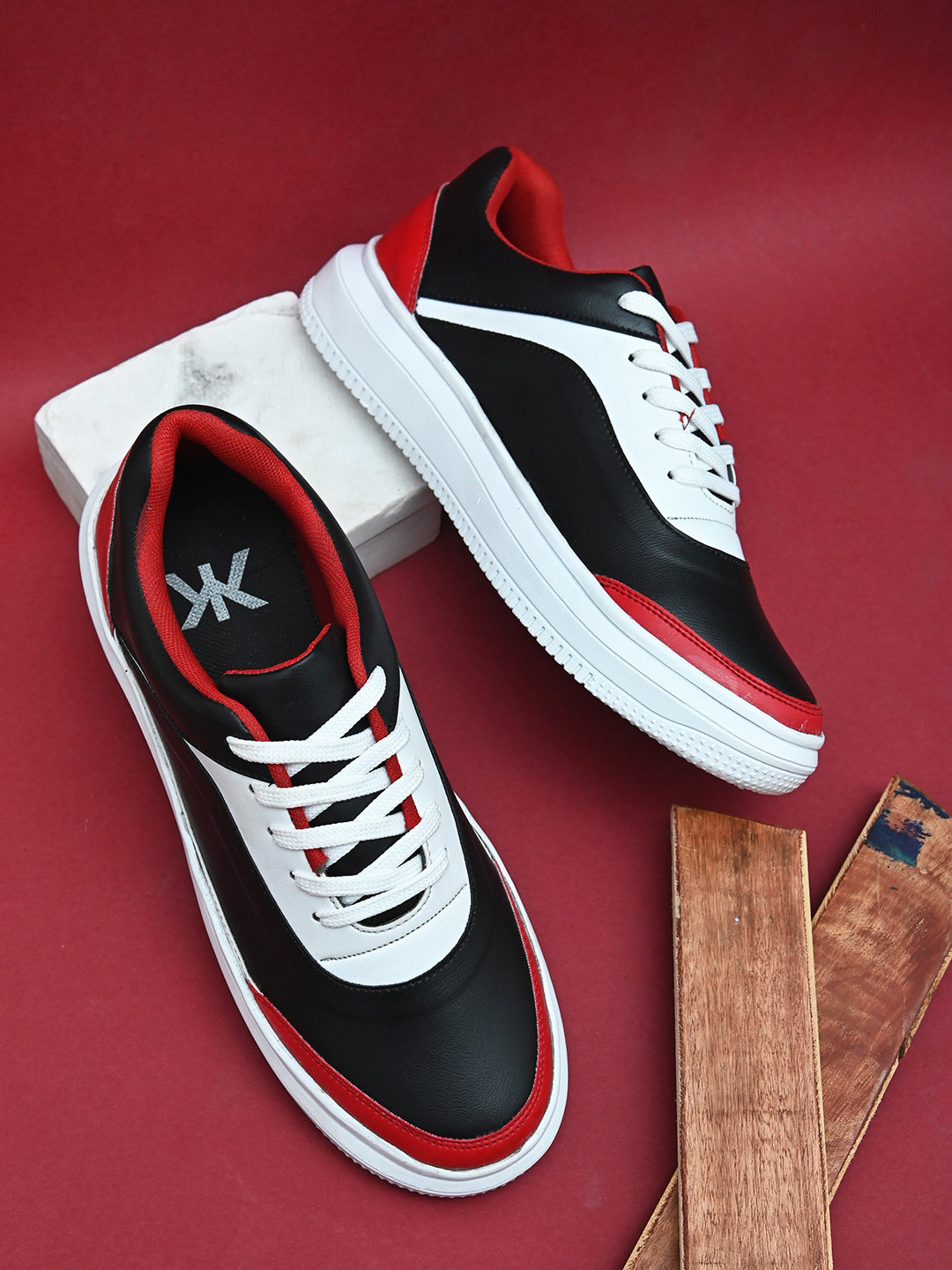 Buy Kook N Keech Men Black Colourblocked Sneakers - Casual Shoes for ...