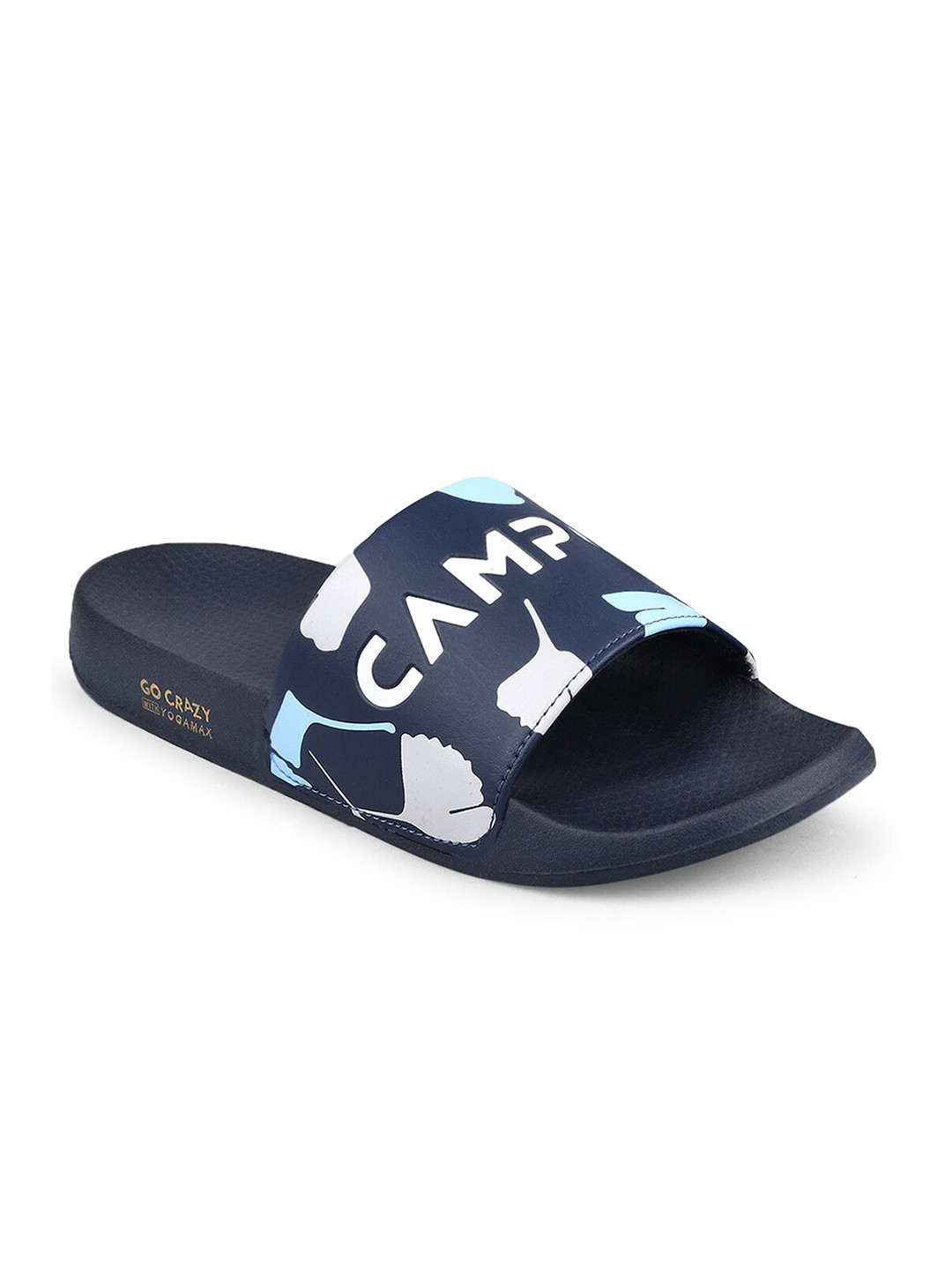 Buy Campus Men Navy Blue & White Printed Sliders - Flip Flops for Men ...