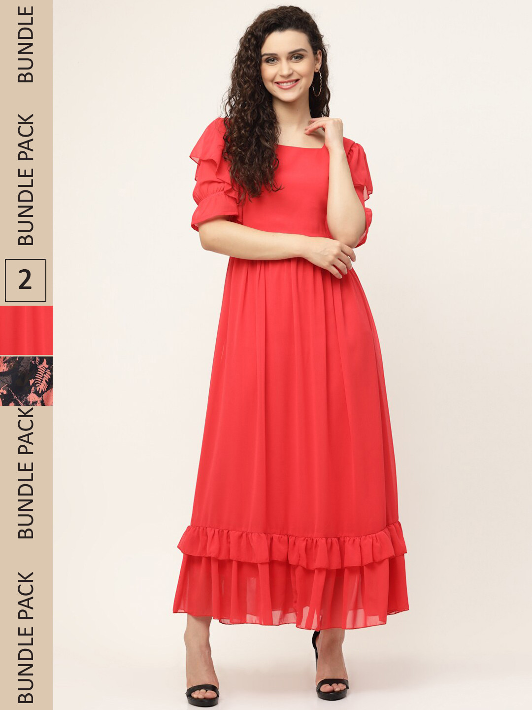 Buy MISS AYSE Multicoloured Georgette Maxi Maxi Dress - Dresses for ...