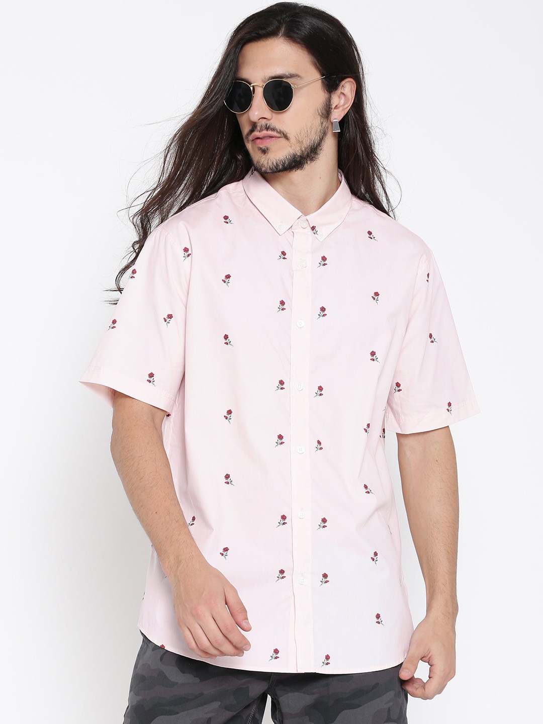 Buy Forever 21 Men Pink Regular Fit Floral Print Casual Shirt Shirts