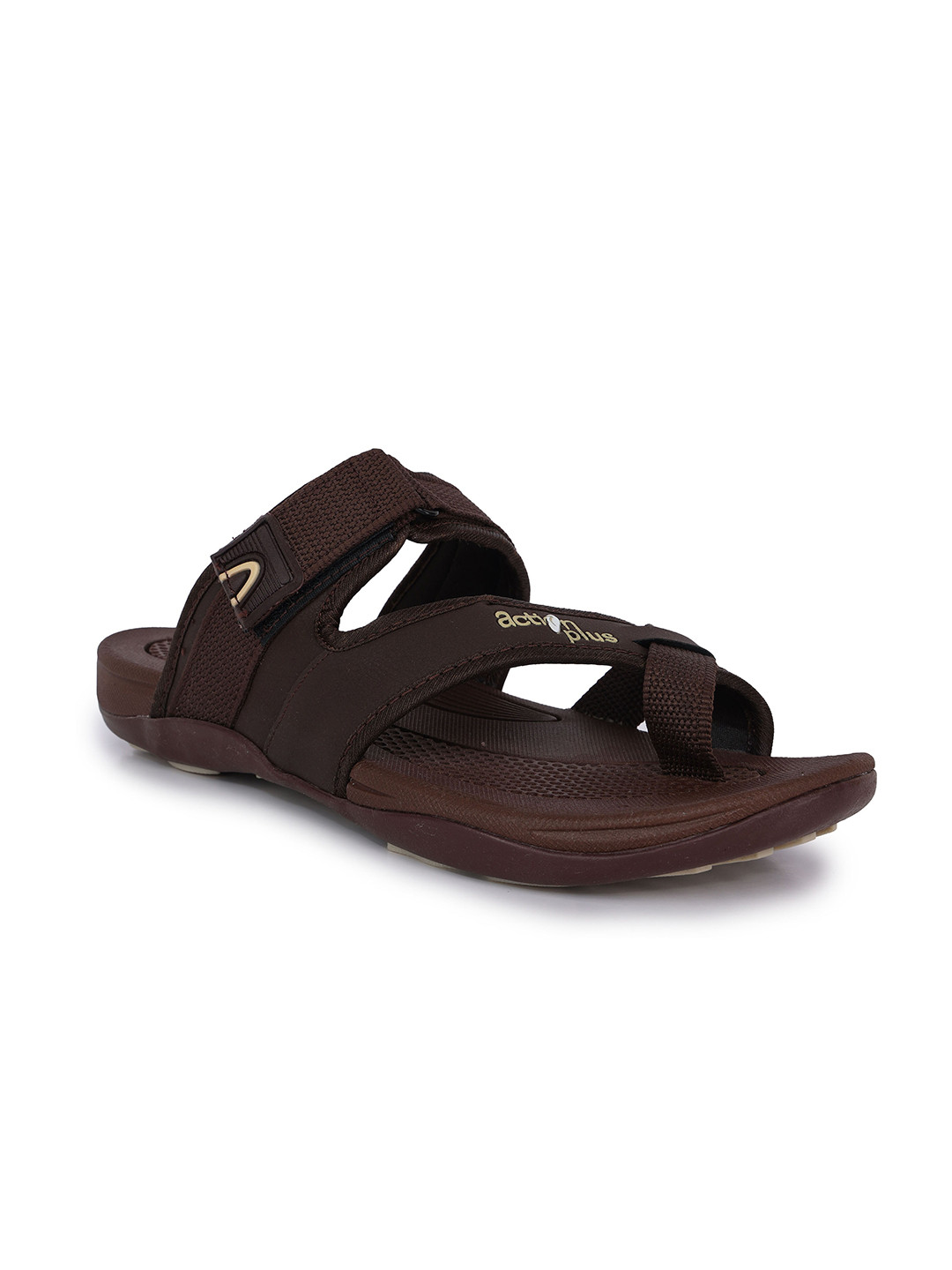Buy Action Plus Men Brown & Black Comfort Sandals - Sandals for Men ...