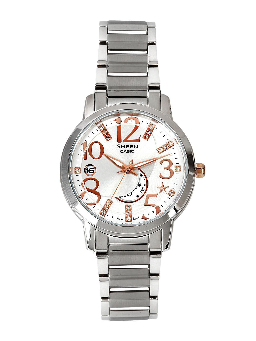 Buy CASIO Sheen Women Silver Toned Analogue Watch SX072 - Watches for Women 209911 | Myntra