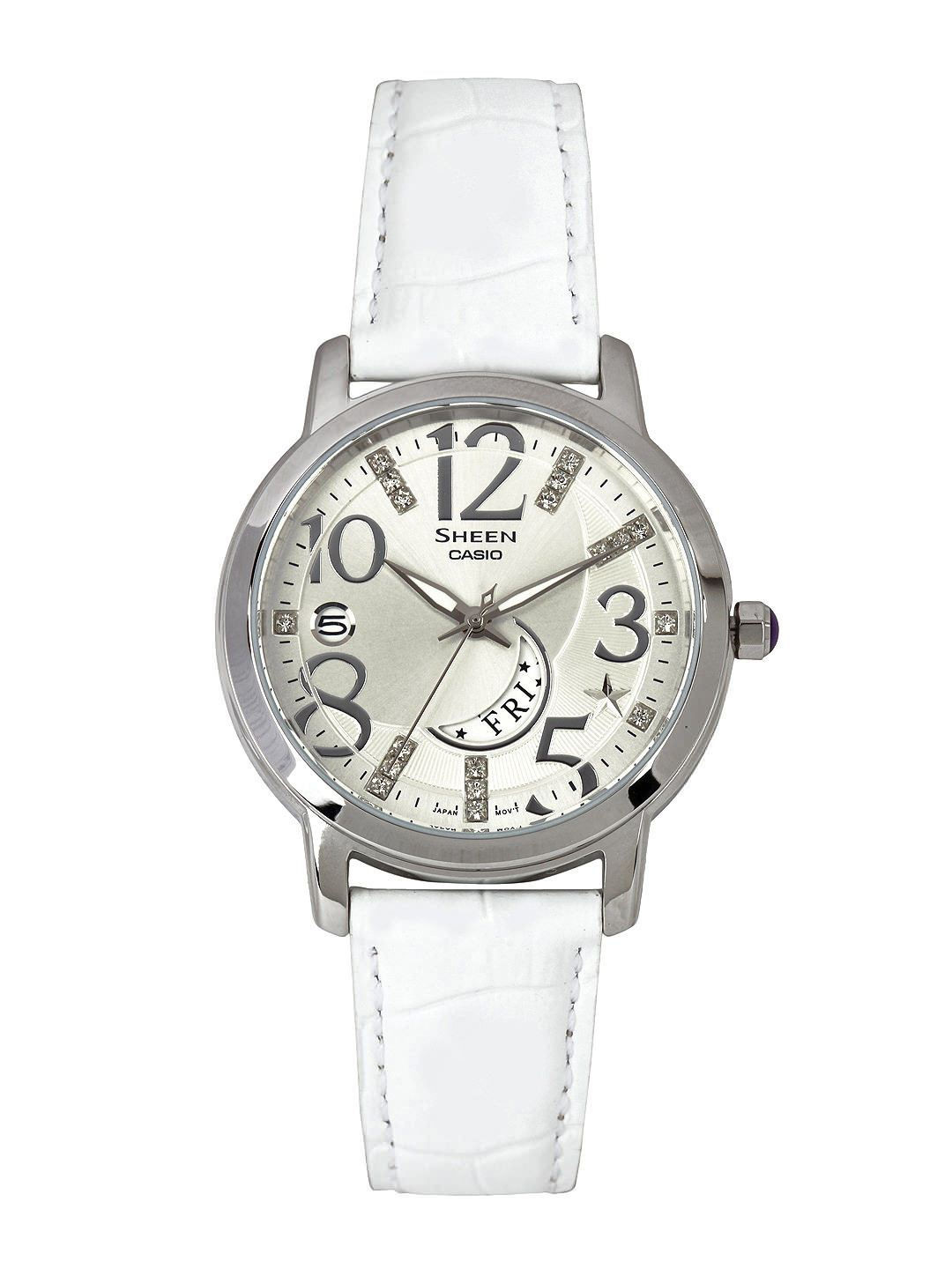 Buy CASIO Sheen Women White Analogue Watch SX073 - Watches for Women ...