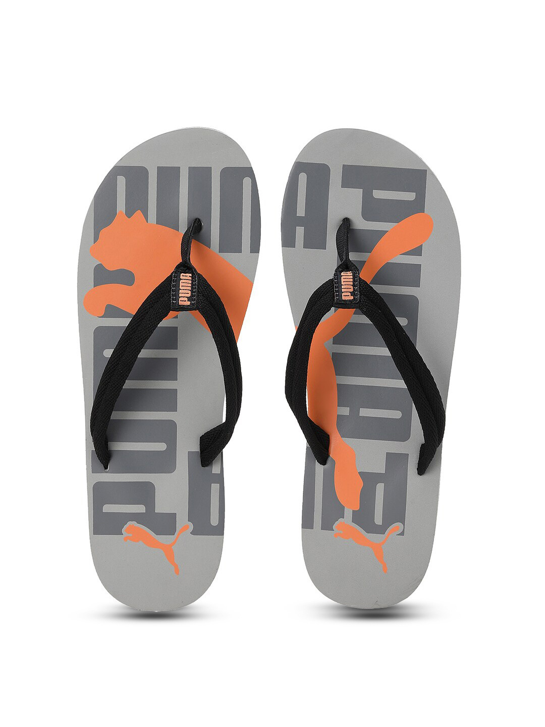Buy Puma Men Grey & Orange Printed Cloud Thong Flip Flops - Flip Flops ...