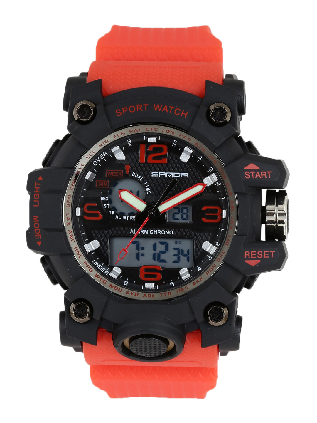 Buy SANDA Men Red Analogue And Digital Watch S742BKRD - Watches for Men ...