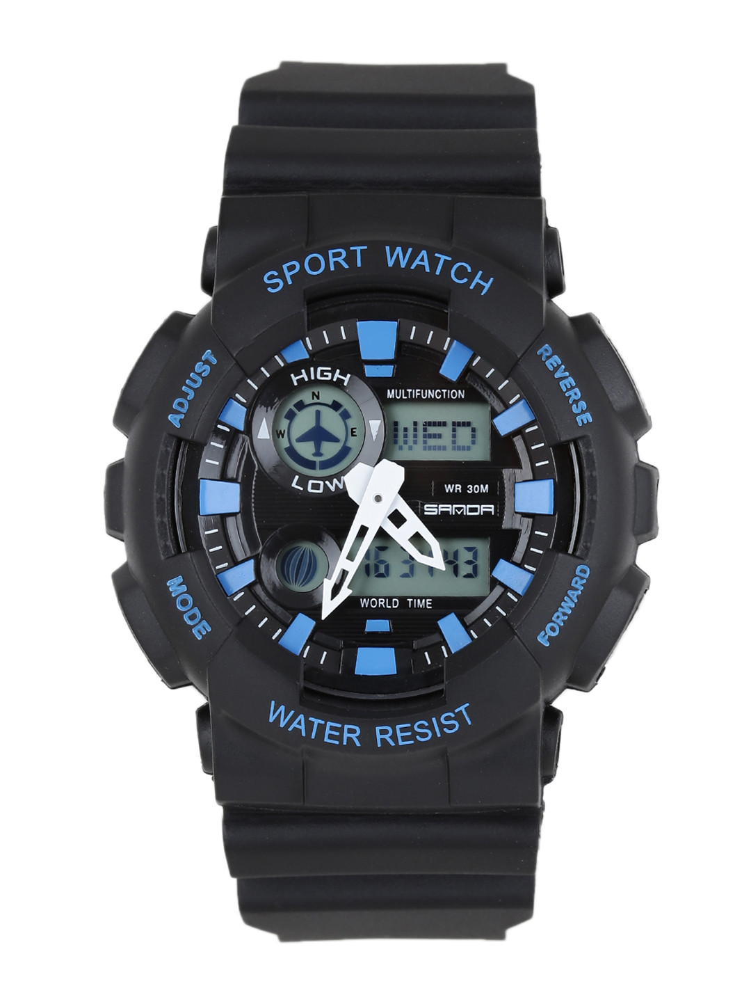 Buy SANDA Men Black Multifunction Analogue And Digital Watch S899BBL ...