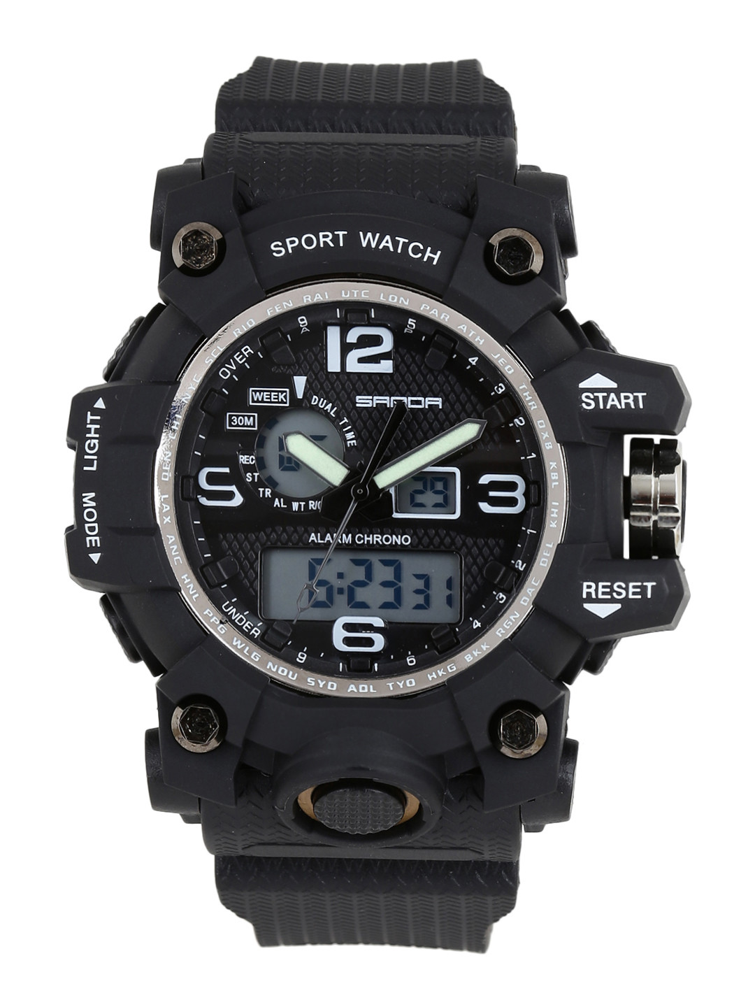 Buy SANDA Men Black Analogue And Digital Watch S742BKWH - Watches for ...