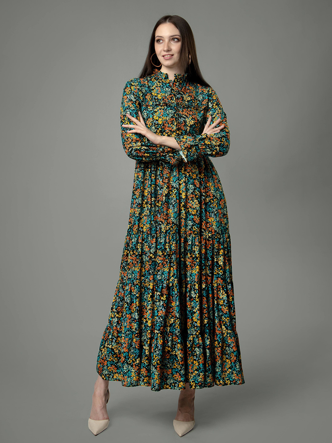 Buy NEOFAA Woman Floral Gather Maxi Dress - Dresses for Women 20995978 ...