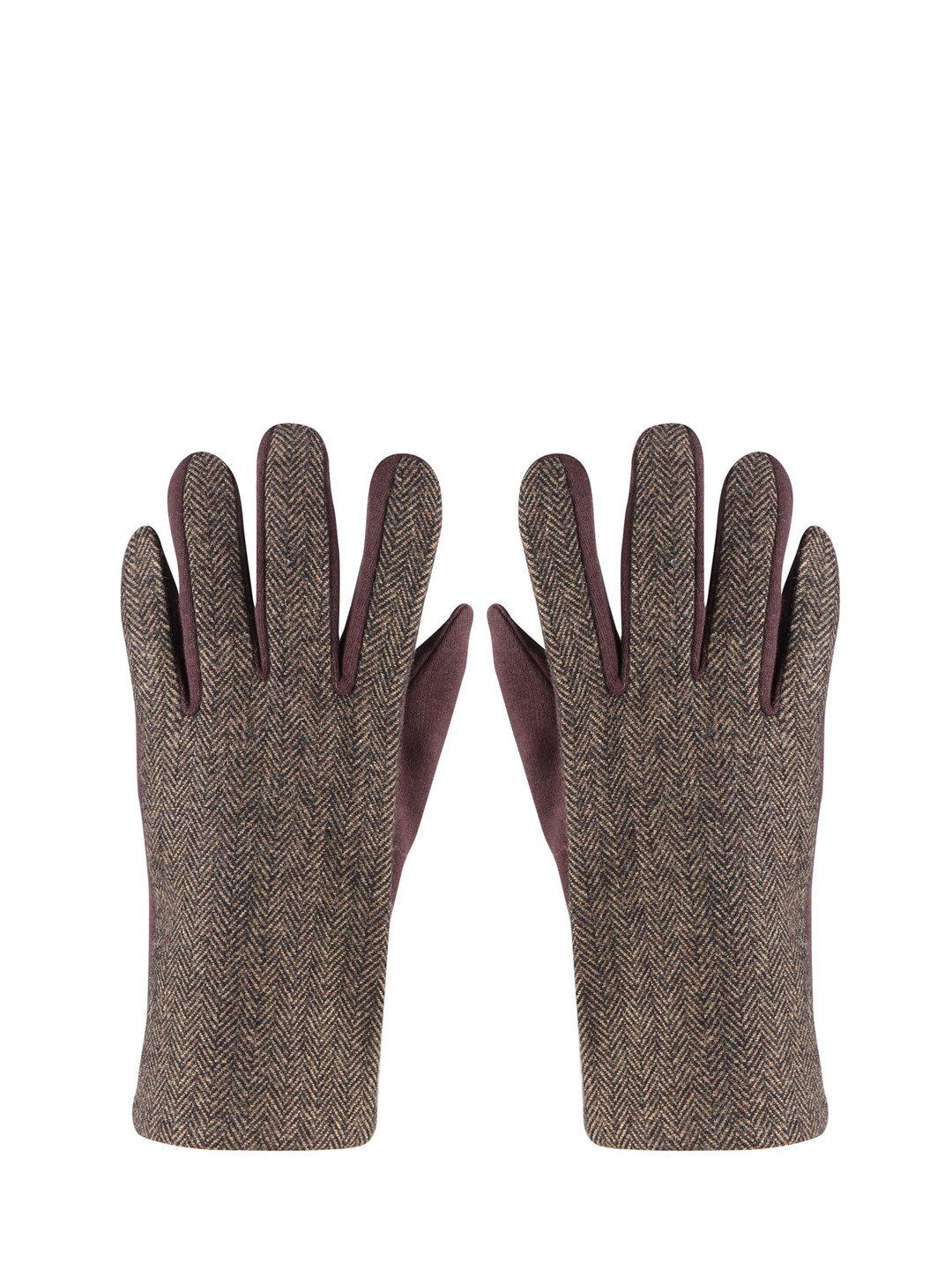 Buy Bonjour Men Light Brown Self Design Winter Gloves - Gloves for Men ...