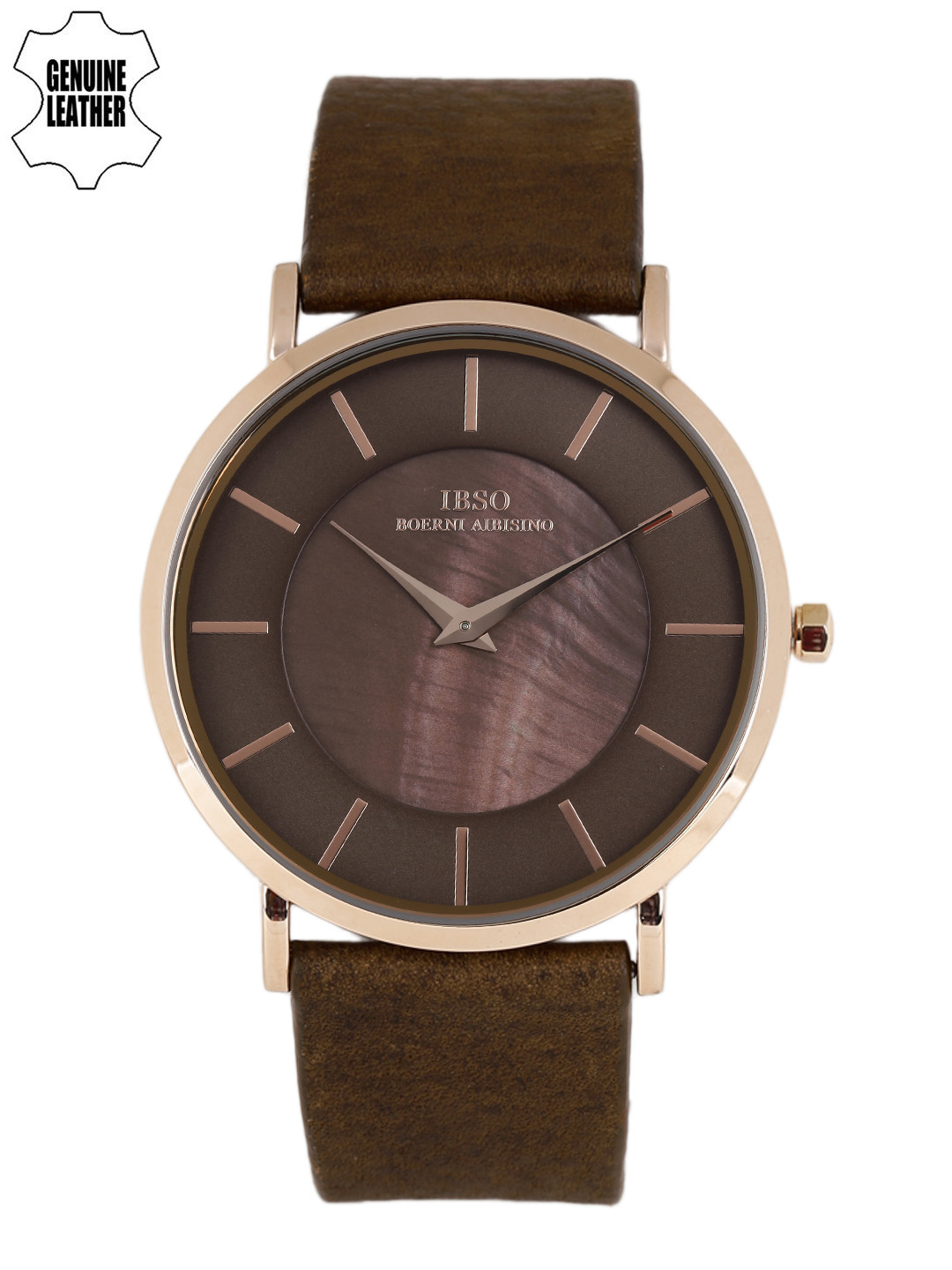 Buy IBSO Men Brown Dial & Brown Leather Straps Analogue Watch B2246GBR ...