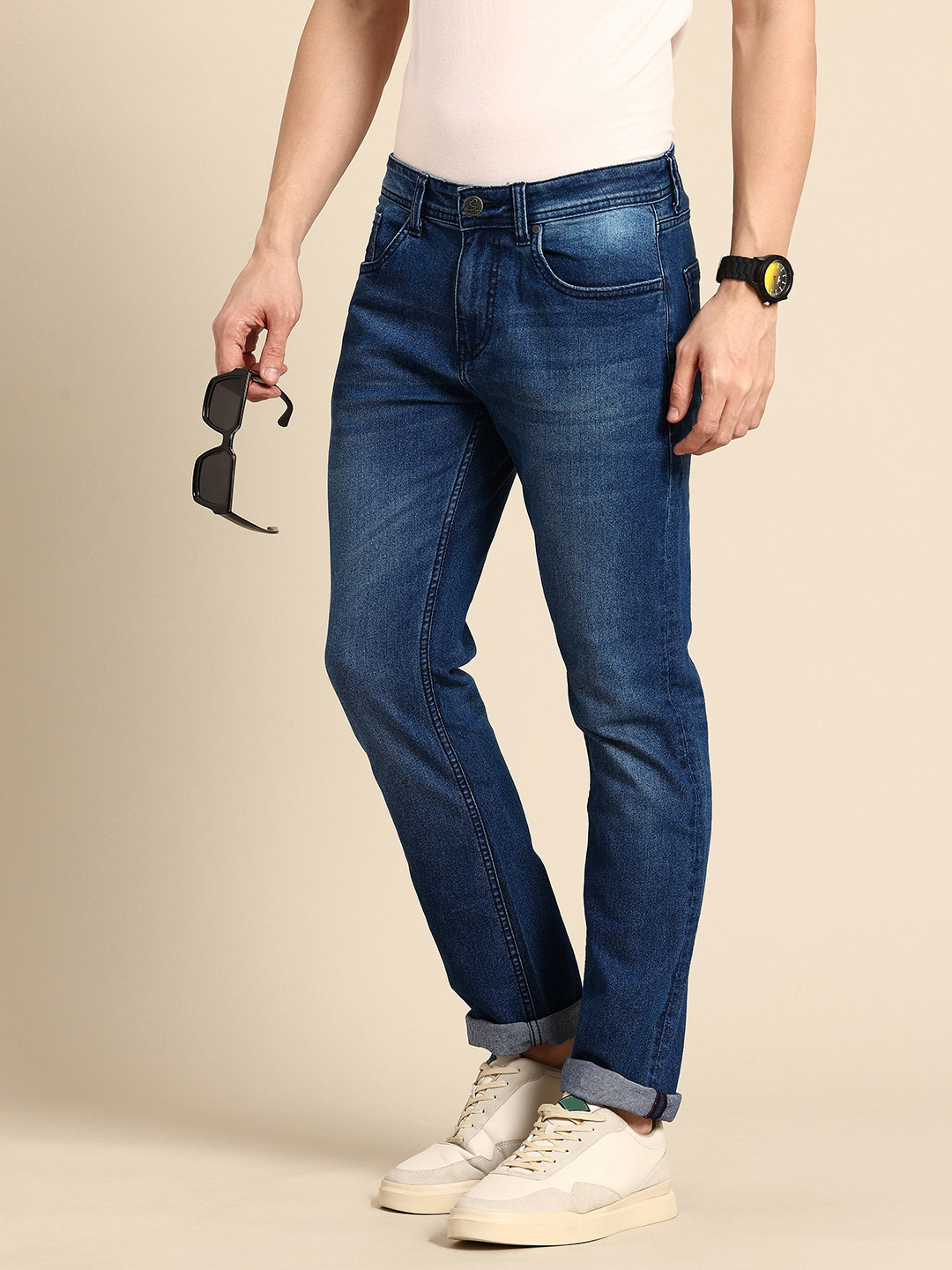 Buy Being Human Men Slim Straight Fit Light Fade Stretchable Jeans ...