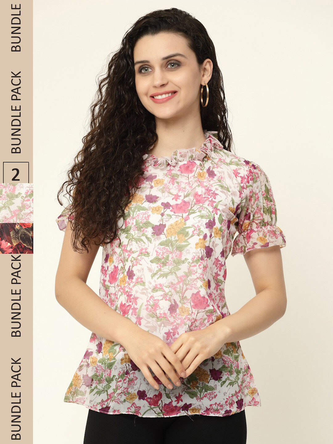 Buy MISS AYSE Pack Of 2 Floral Print Georgette Top - Tops for Women 21005416 | Myntra