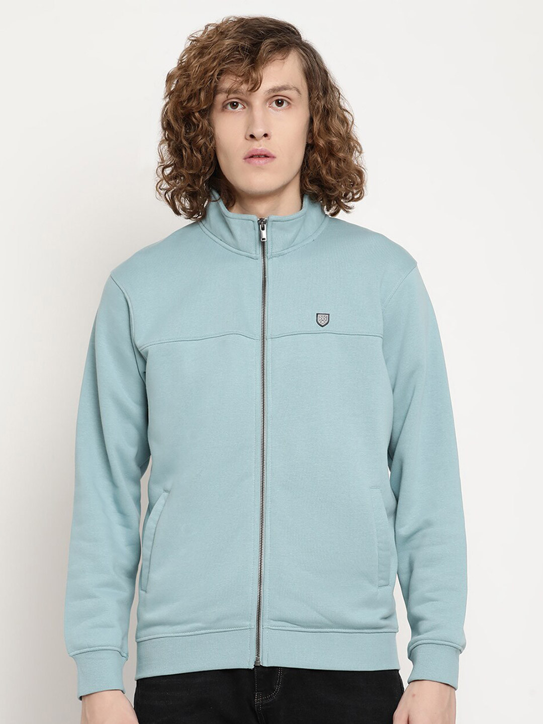 Buy Octave Men Blue Mock Collar Sweatshirt - Sweatshirts for Men ...