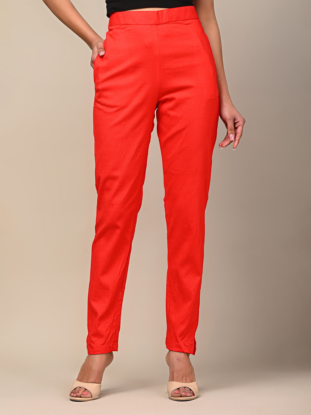 Buy DHRTI Women Slim Fit Trousers - Trousers for Women 21007592 | Myntra