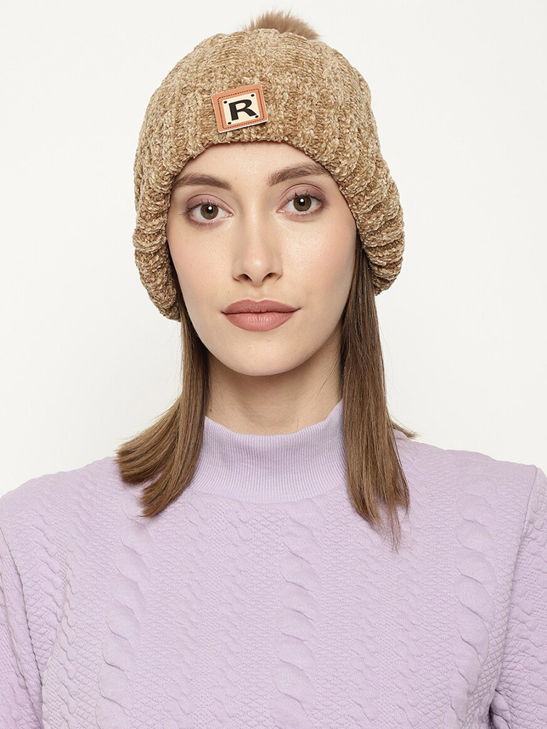 Buy Roadster Women Brown Self Design Woolen Beanie Caps - Caps for ...
