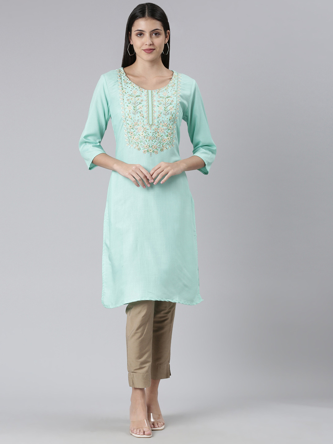 Buy FLAVIDO Women Yoke Design Kurta - Kurtas for Women 21012846 | Myntra