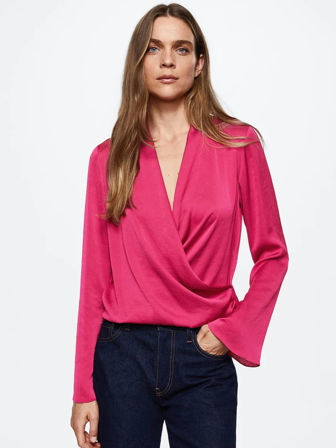 Buy MANGO Sustainable Satin Wrap Top - Tops for Women 21013022 | Myntra