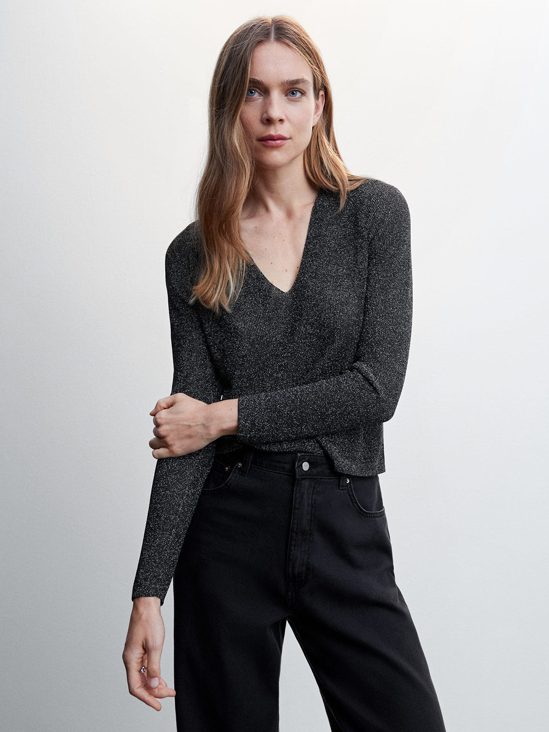 Buy MANGO Women Shimmer Pullover - Sweaters for Women 21013138 | Myntra