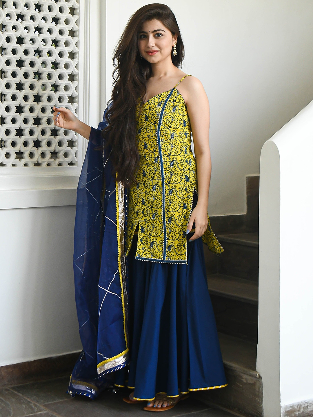 Buy Bunaai Ethnic Motifs Printed Pure Cotton Kurta With Sharara ... Buy Bunaai Ethnic Motifs Printed Pure Cotton Kurta With Sharara ...