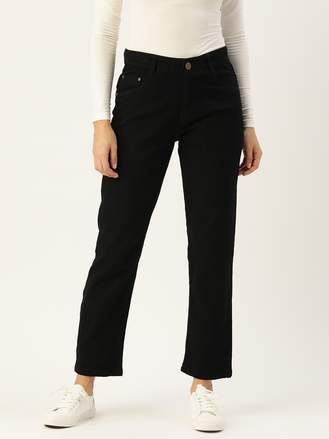 Buy PARIS HAMILTON Women Boyfriend Fit High Rise Stretchable Jeans ...