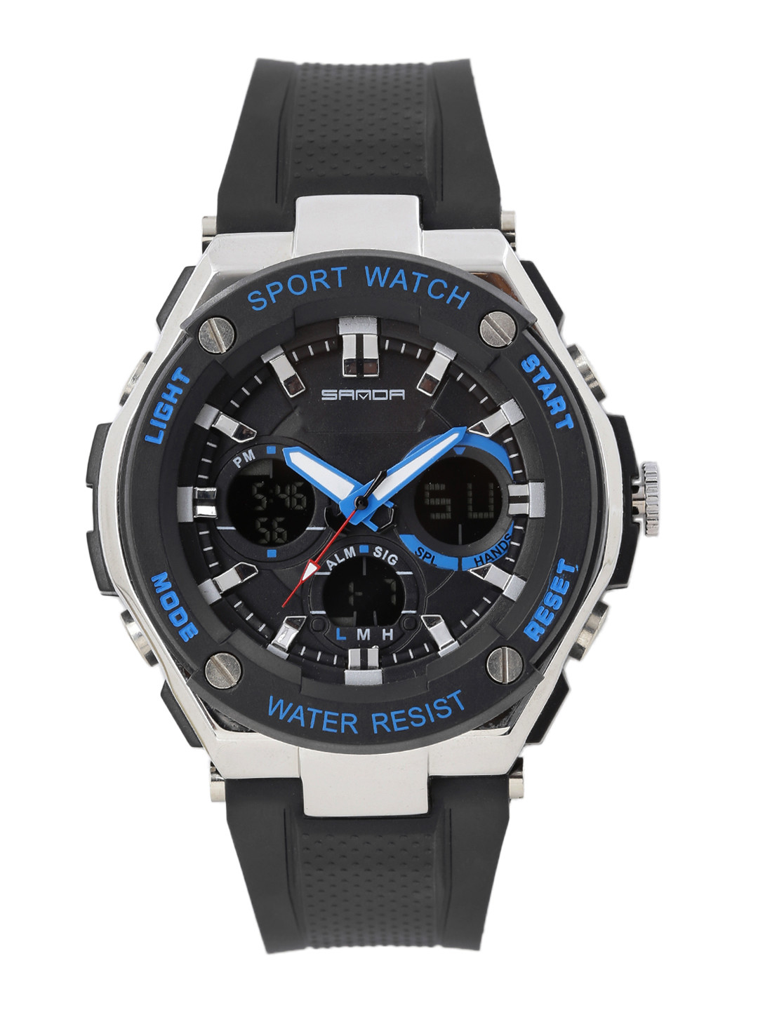 Buy SANDA Men Black Analogue & Digital Watch S733BKBLU - Watches for ...