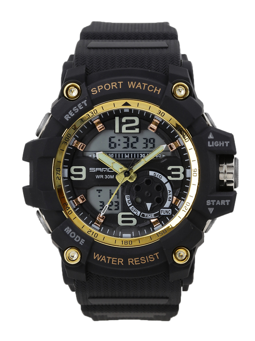 Buy SANDA Men Black Analogue And Digital Watch S759BKGD - Watches for ...