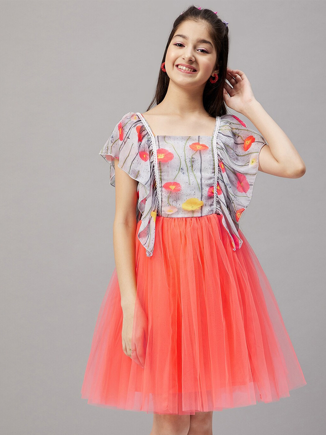 Buy Stylo Bug Floral Printed Net Dress - Dresses for Girls 21014726 ...
